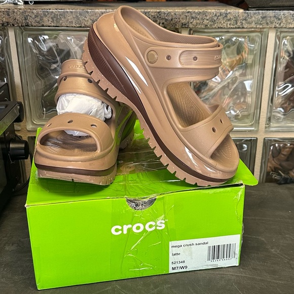 CROCS | Shoes | Crocs Womens Mega Crush Sandal Tan | Poshmark